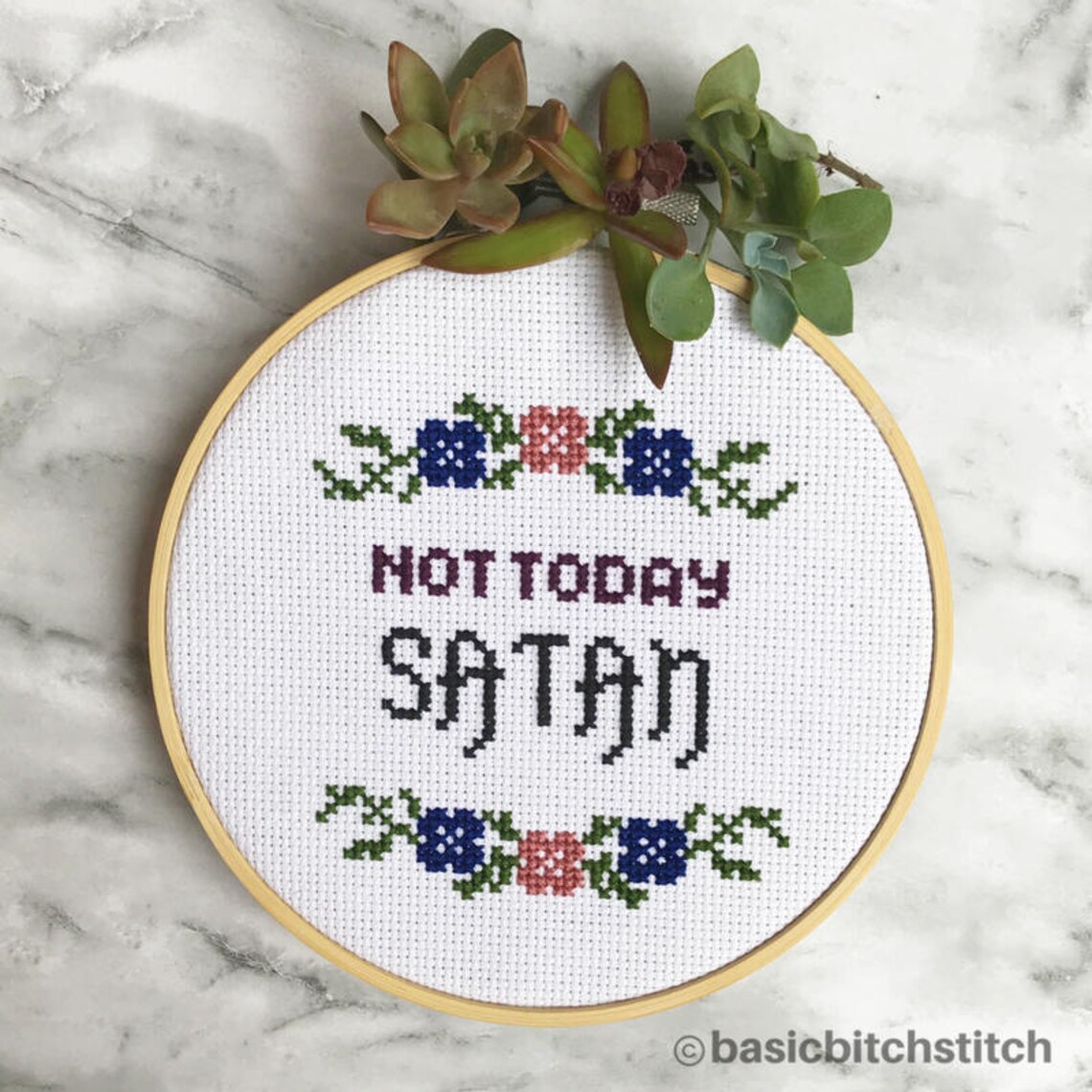 Not Today Satan Cross Stitch Pattern Funny Instant Download - Etsy