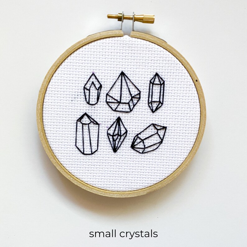 Crystals Gemstone Stones Witchy Cute Small Cross Stitch Pattern Instant ...