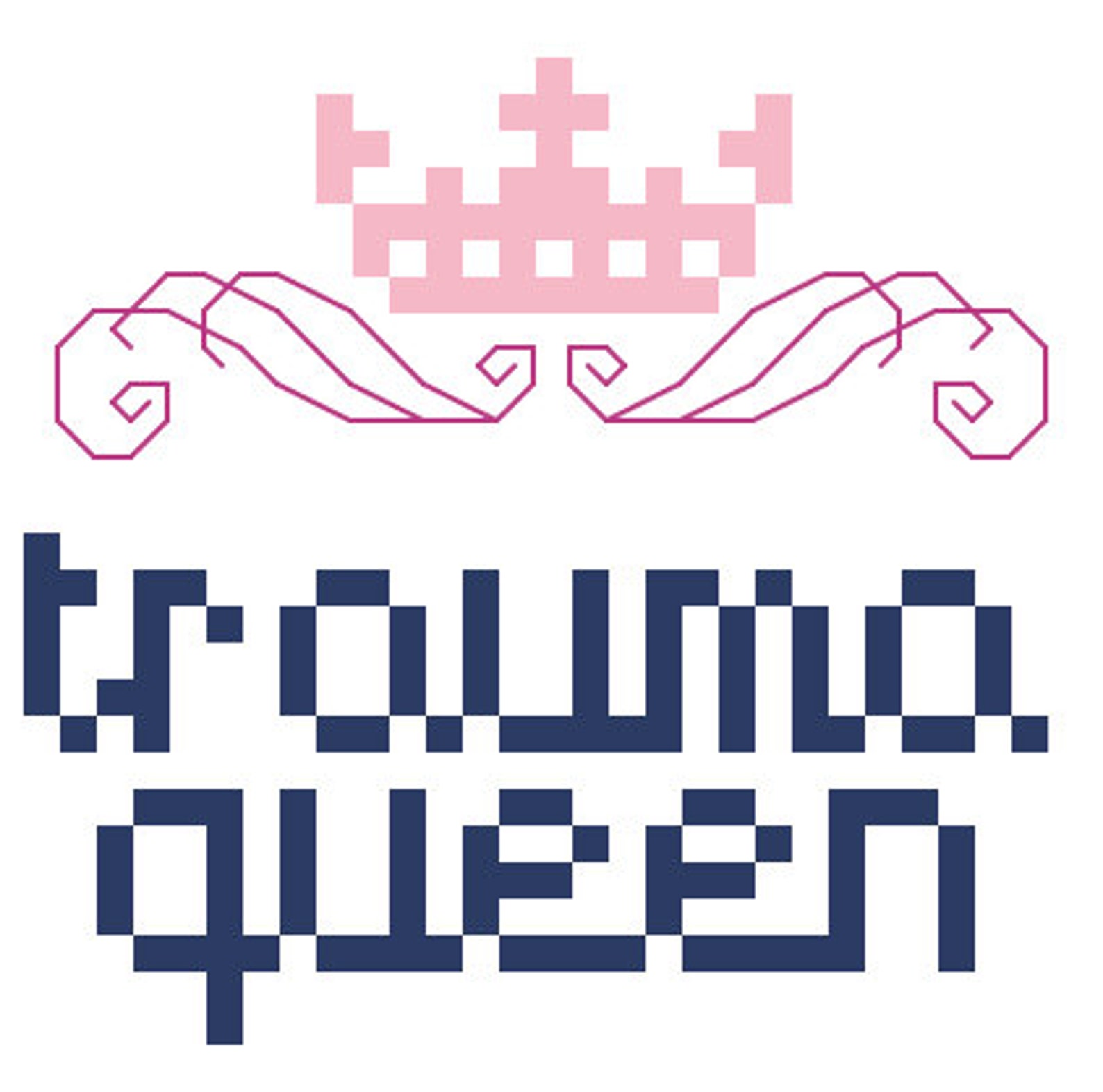 Trauma Queen Crown Tiara Drama Cross Stitch Pattern Funny - Etsy