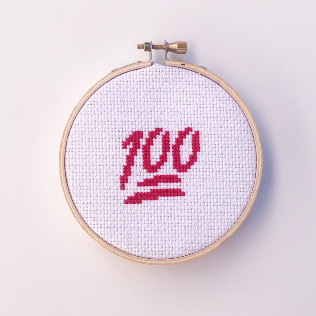 100 One Hundred Emoji Funny Cute Cross Stitch Pattern Instant Download ...