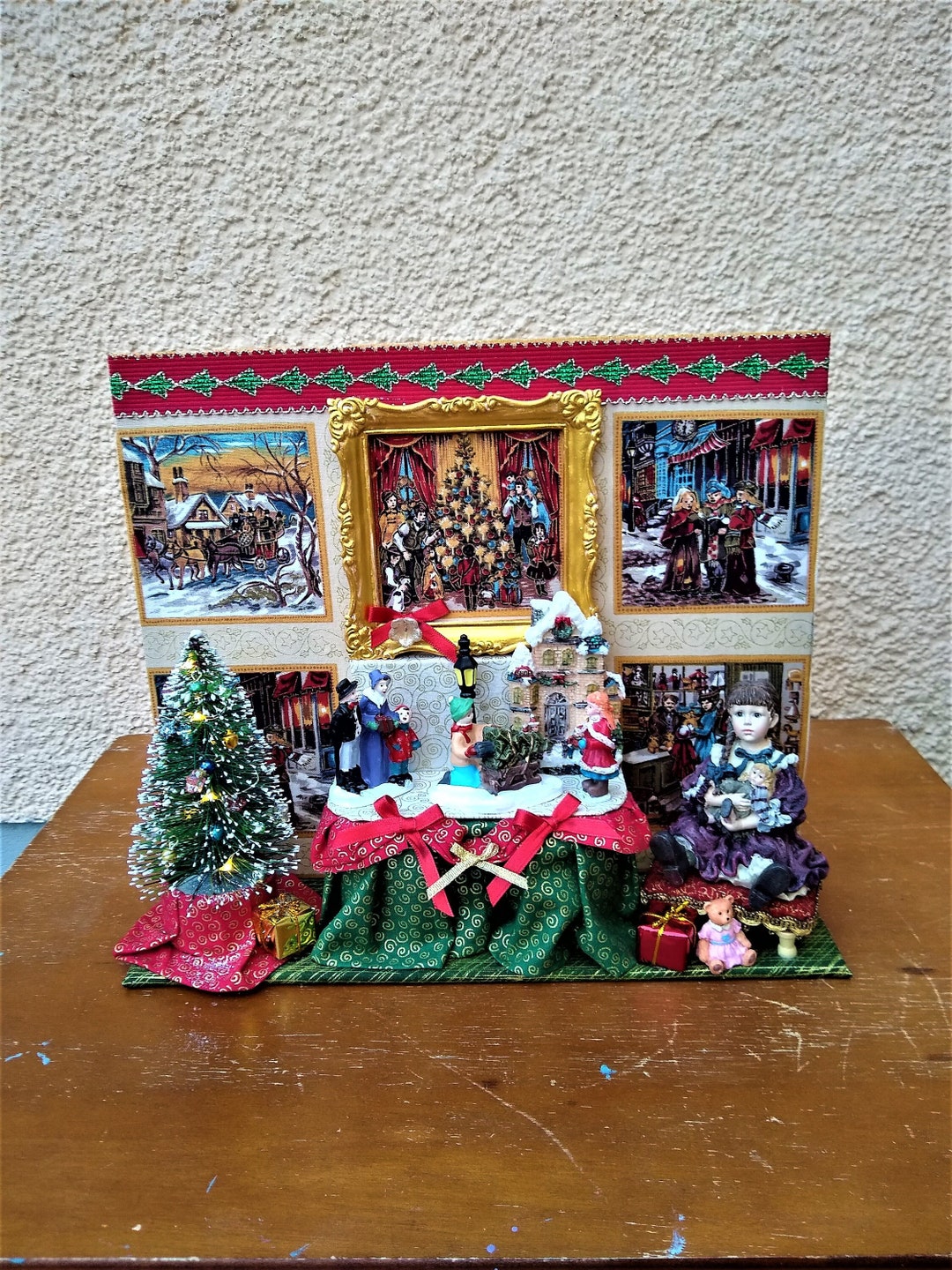 Dollhouse Christmas Wall Unit Miniature 1/12 Scale OOAK LED - Etsy