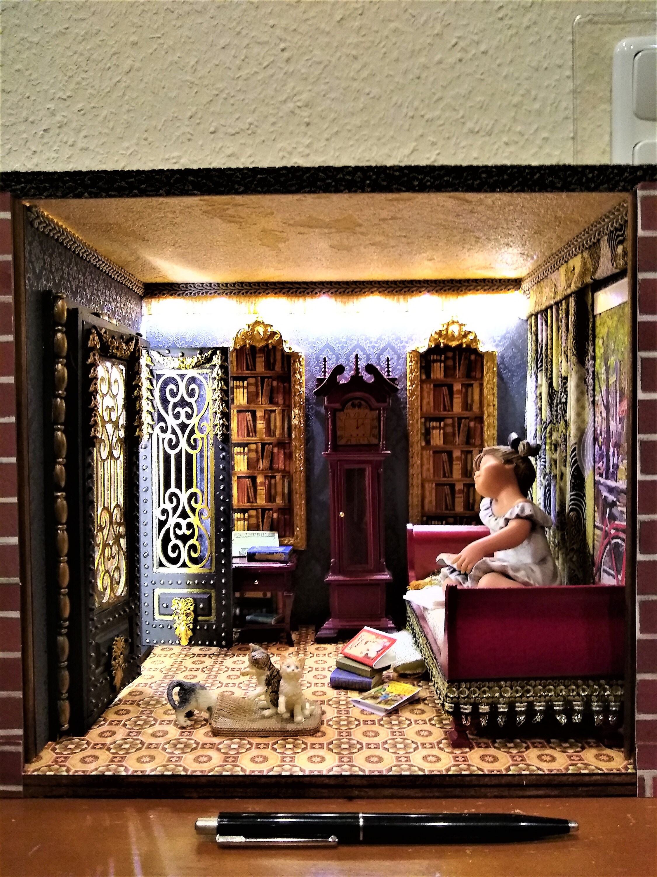 Book Nook, Bookshelf Insert, Diorama Tired of Reading, Mini Wonder ...