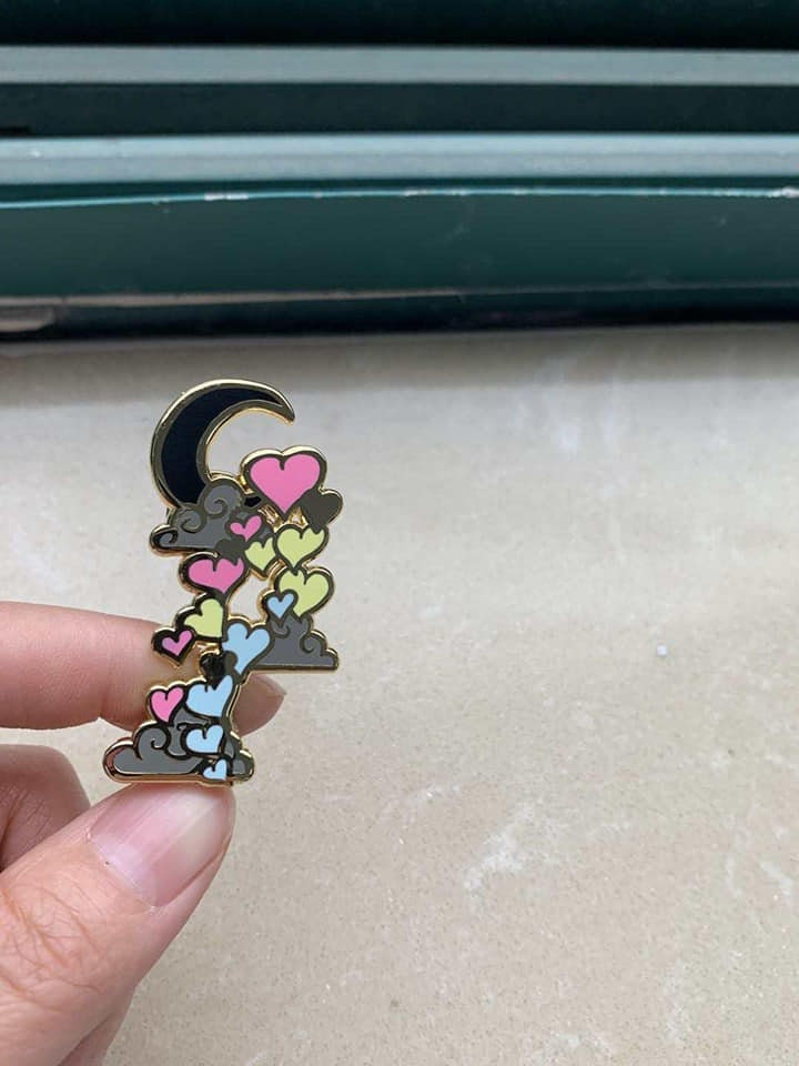 Pan Pride Pin Hearts and Moons - Etsy Australia