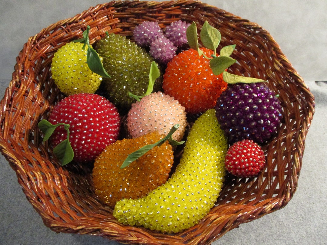 Beaded Fruit in a Basket - Etsy