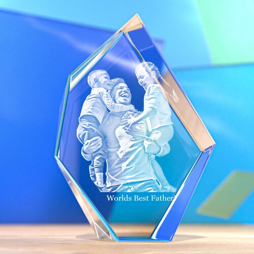 3D Cube Crystal Laser Engraved With Your Custom Photo by - Etsy