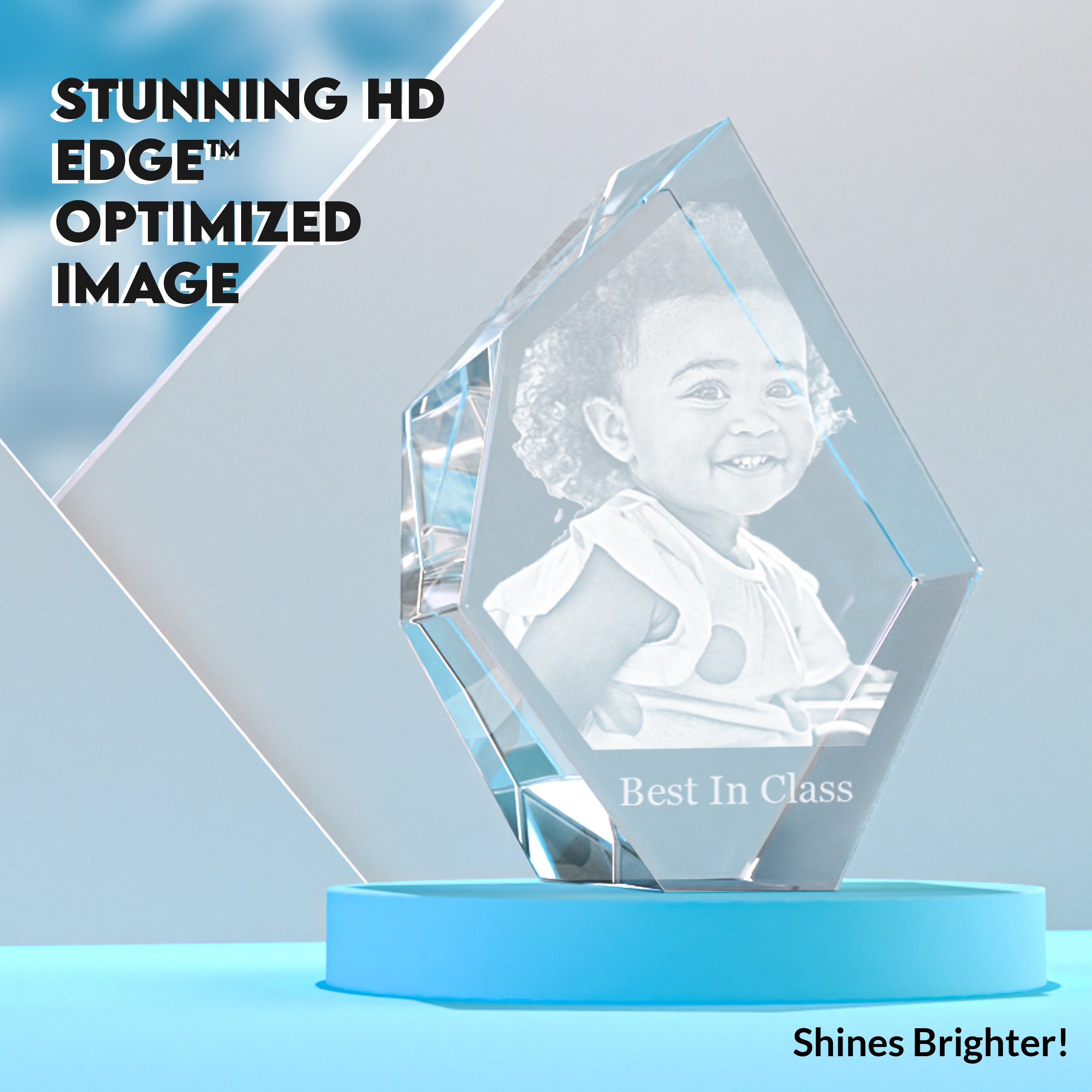 3D Prestige Crystal, Laser Engraved With Your Custom Photo by Crystal ...