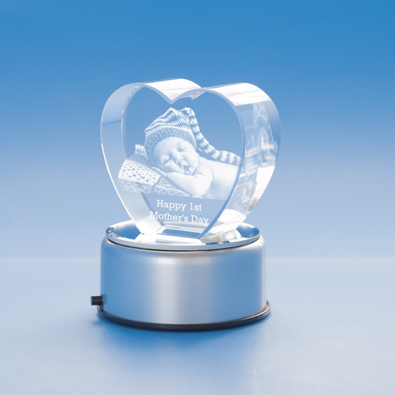 3D Heart Crystal Laser Engraved with Your Custom Photo by | Etsy