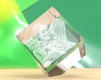 3D Block Crystal Laser Engraved With Your Custom Photo by - Etsy