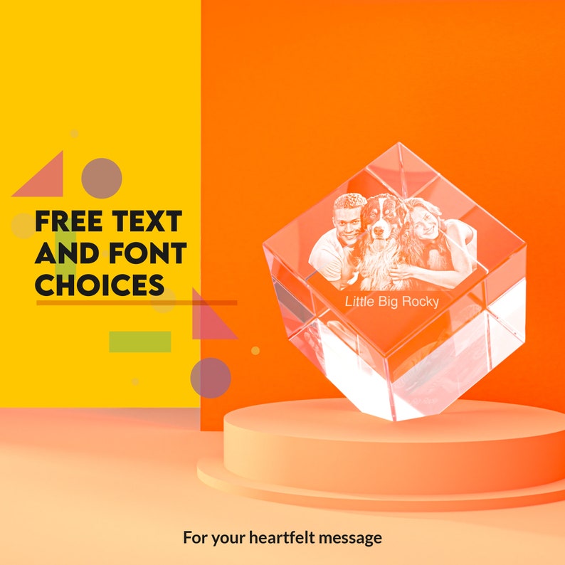 3D Cube Crystal Laser Engraved With Your Custom Photo by - Etsy