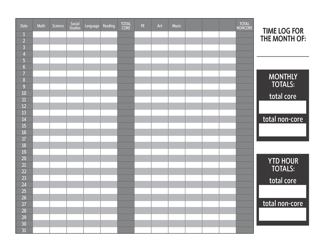 Homeschool Hours Log Printable Log Sheet - Etsy