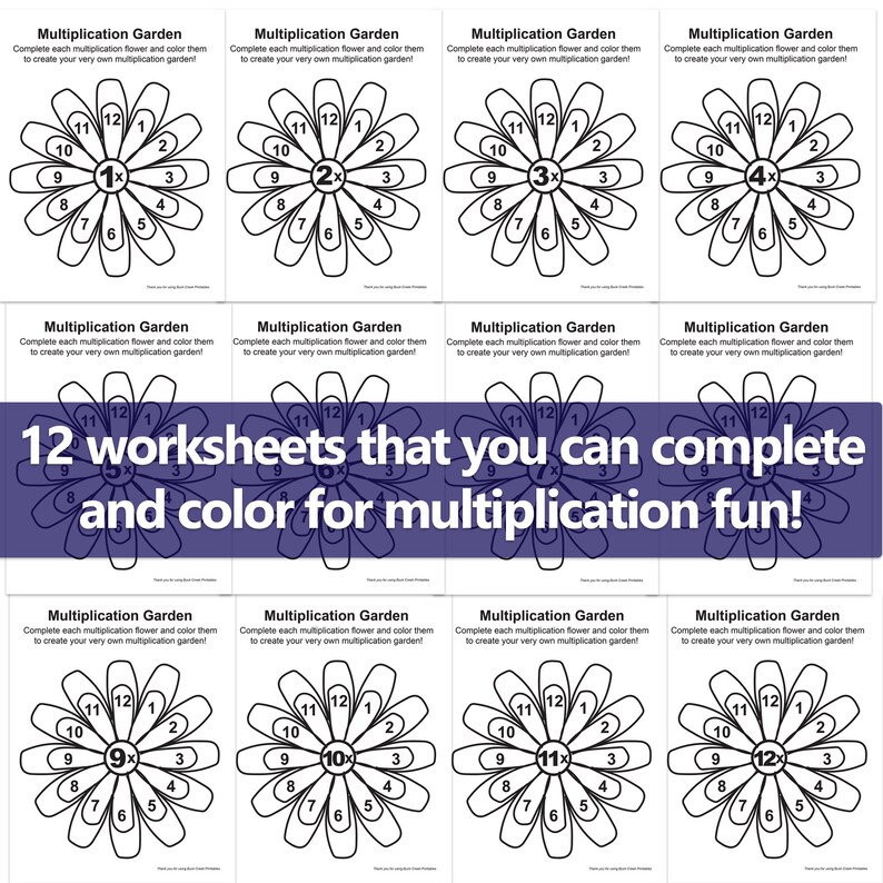 Multiplication Garden - Printable Multiplication Facts - Etsy