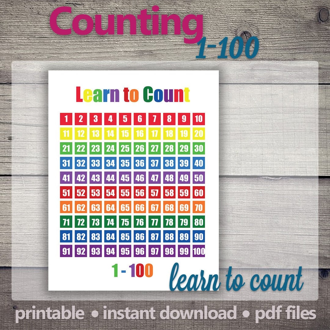 Counting 1-100 : Learn to Count Educational Aid - Etsy