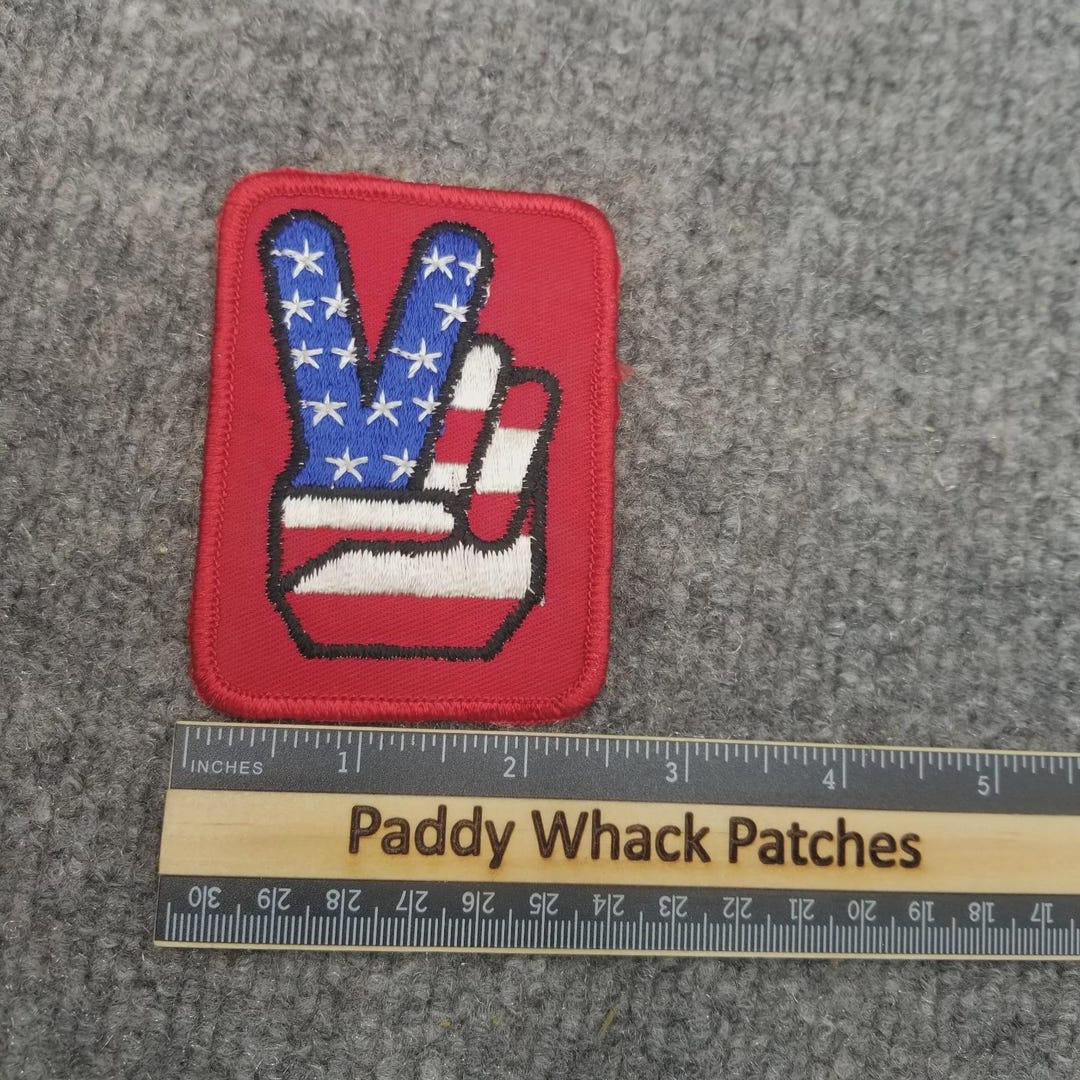 Vintage Peace Sign Patch American Flag Hippie 70s Symbol Deuces - Etsy