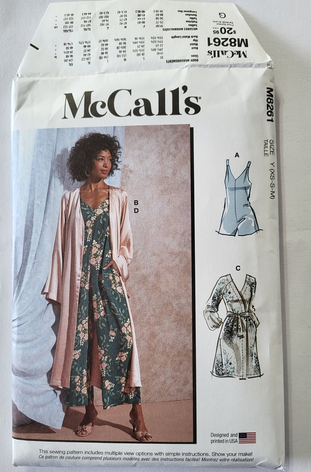 Mccalls M8261 UNCUT Ladies Pajamas and Robe Size XS-M Vintage - Etsy