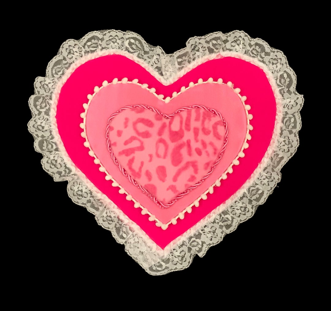 Valentine Wreath Attachment, Pink Heart, Wreath Attachment - Etsy