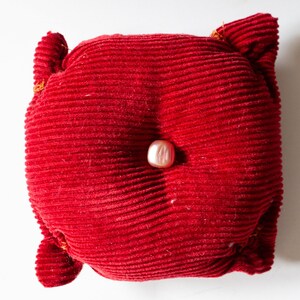 Vintage Style Scrap Pin Cushion With Button and Bead Detail, Artisan ...