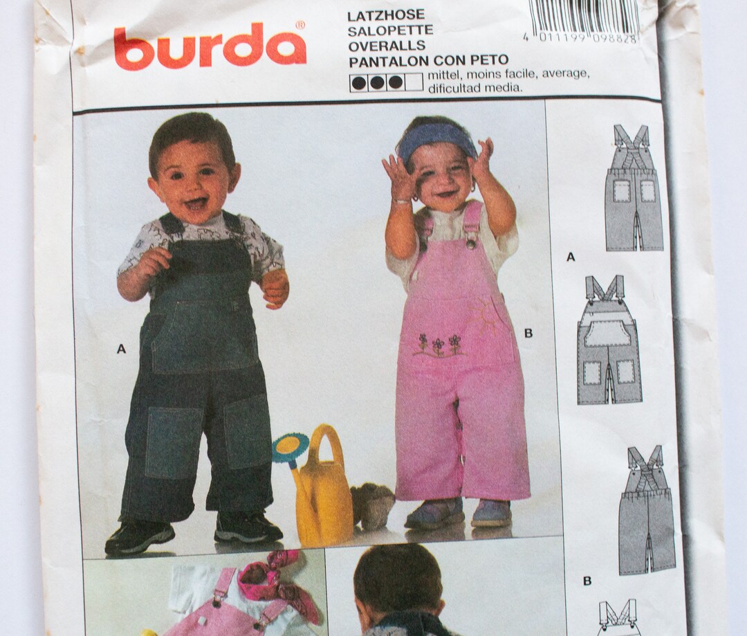 Vintage 'burda' Childrens Overalls Pattern, Vintage Sewing, Vintage ...