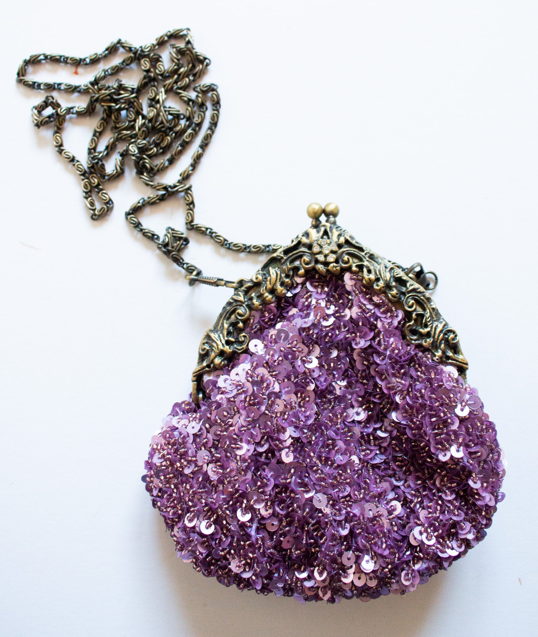 Vintage 'butler & Wilson' Purple Sequin Clutch Handbag or Purse ...