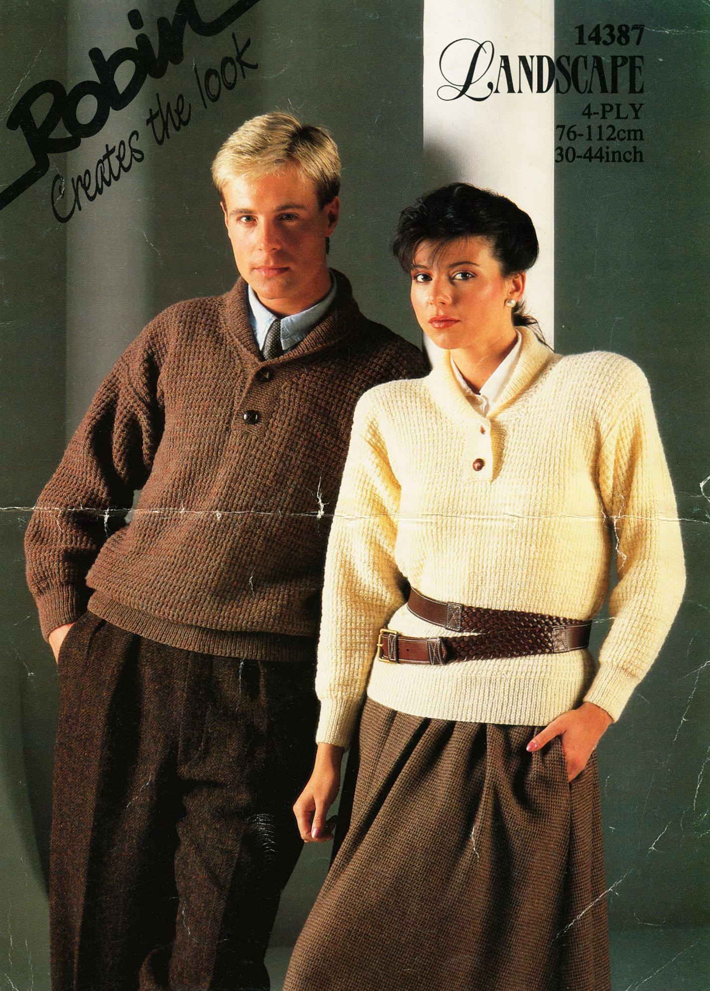 Vintage 'robin Landscape 4-ply' Knitting Pattern Man and Women's ...