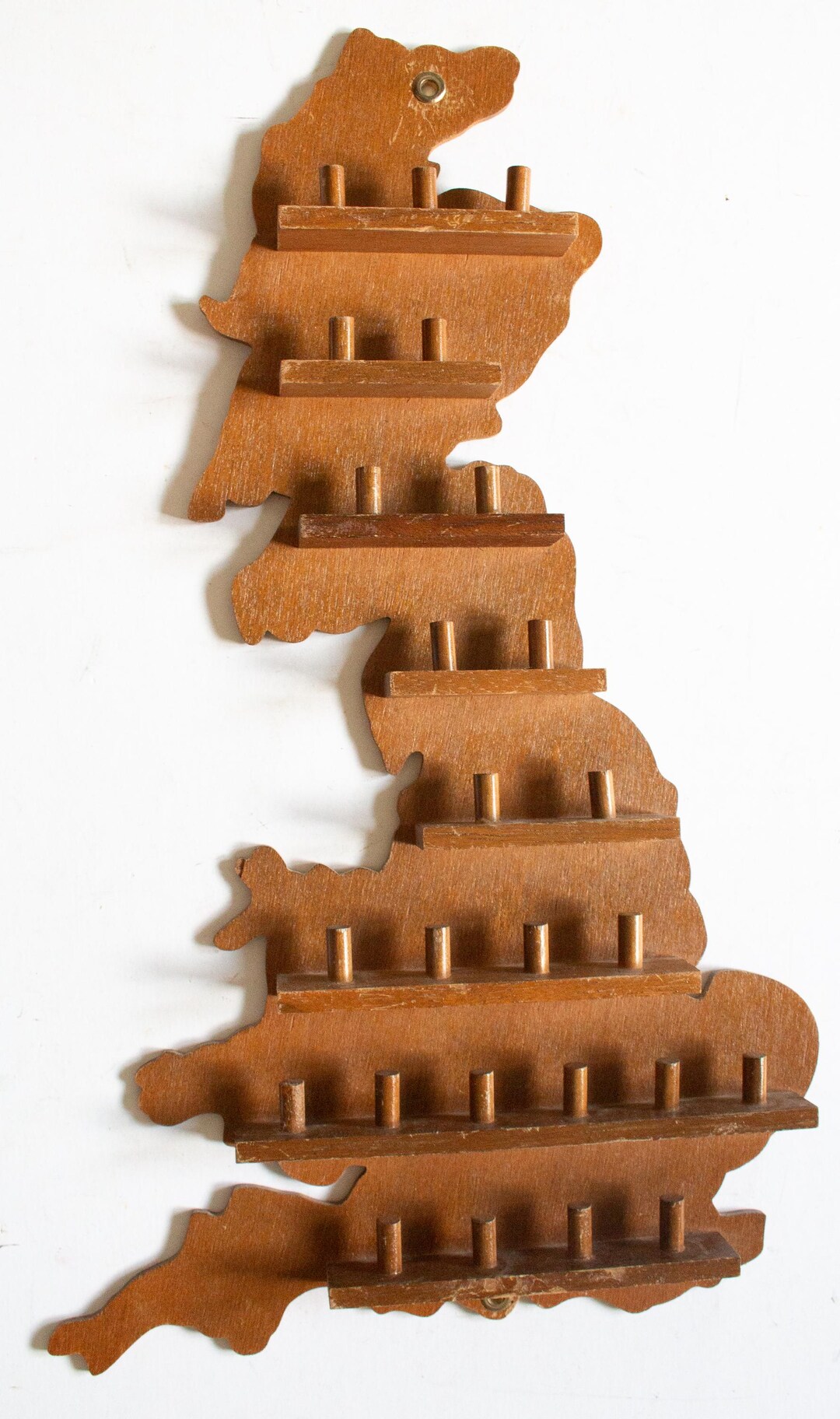 Vintage Thimble Display Rack UK Map, Vintage Wooden Thimble Collection ...