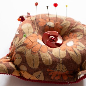 Vintage Style Scrap Pin Cushion With Button and Bead Detail, Artisan ...