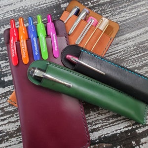 Single Leather Pen Sleeve Leather Pen Case Leather Pencil Sleeve ...
