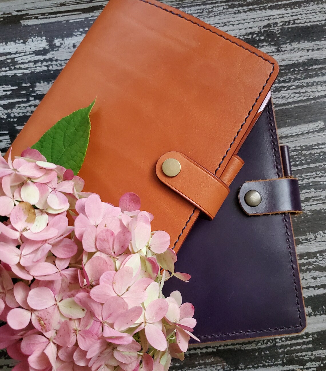 Snap Closure for Leather Cover Leather Snap Planner Cover | Etsy