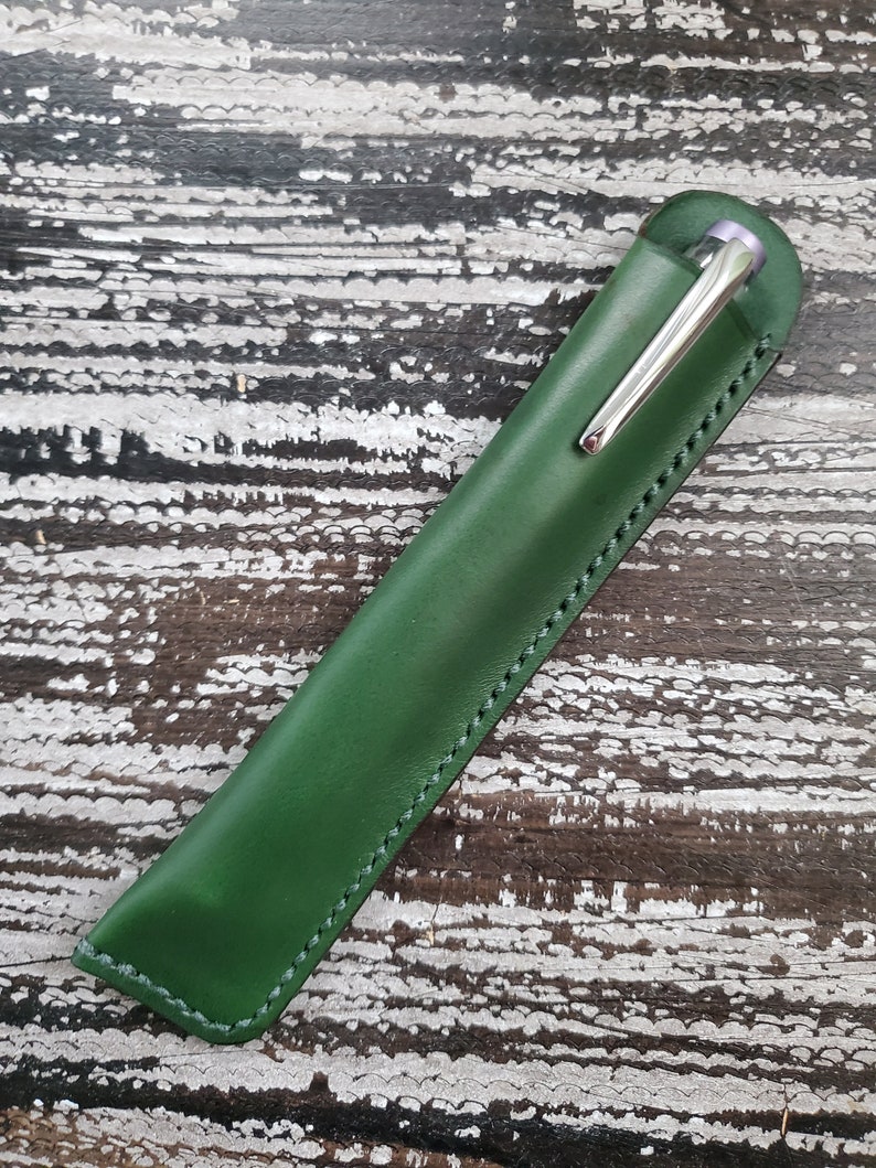 Single Leather Pen Sleeve Leather Pen Case Leather Pencil - Etsy
