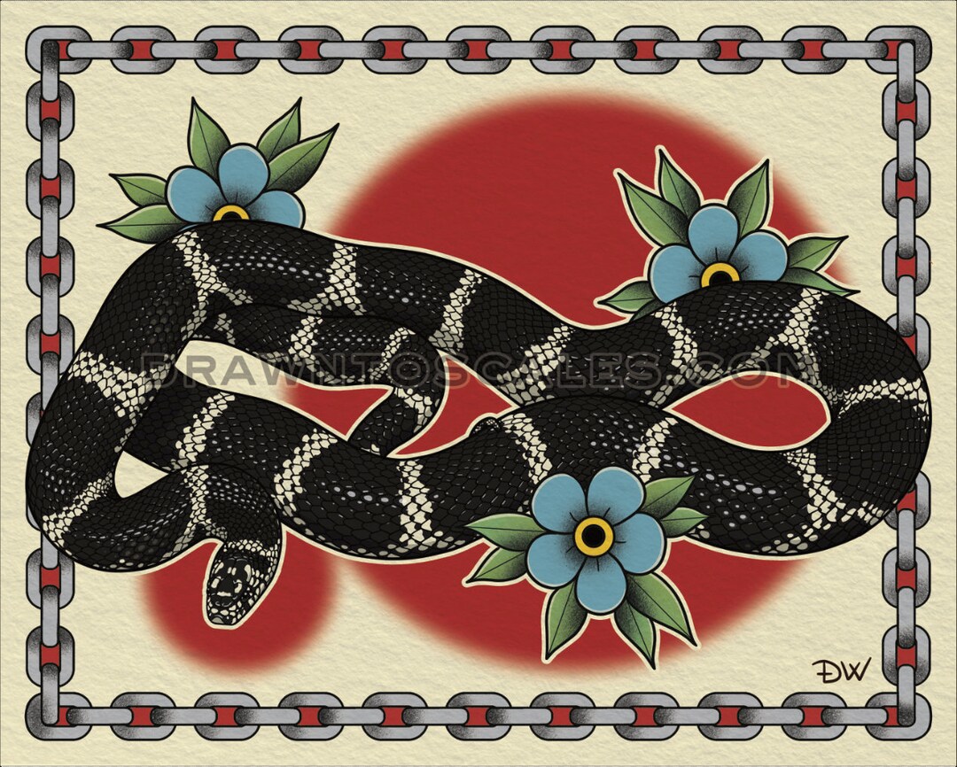 Eastern Chain Kingsnake (8x10 Print), FREE SHIPPING - Etsy
