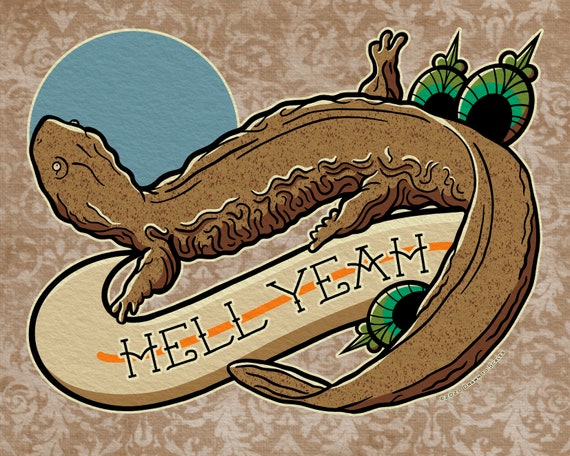 Hellbender art Urns & Memorials Pet Supplies trustalchemy.com