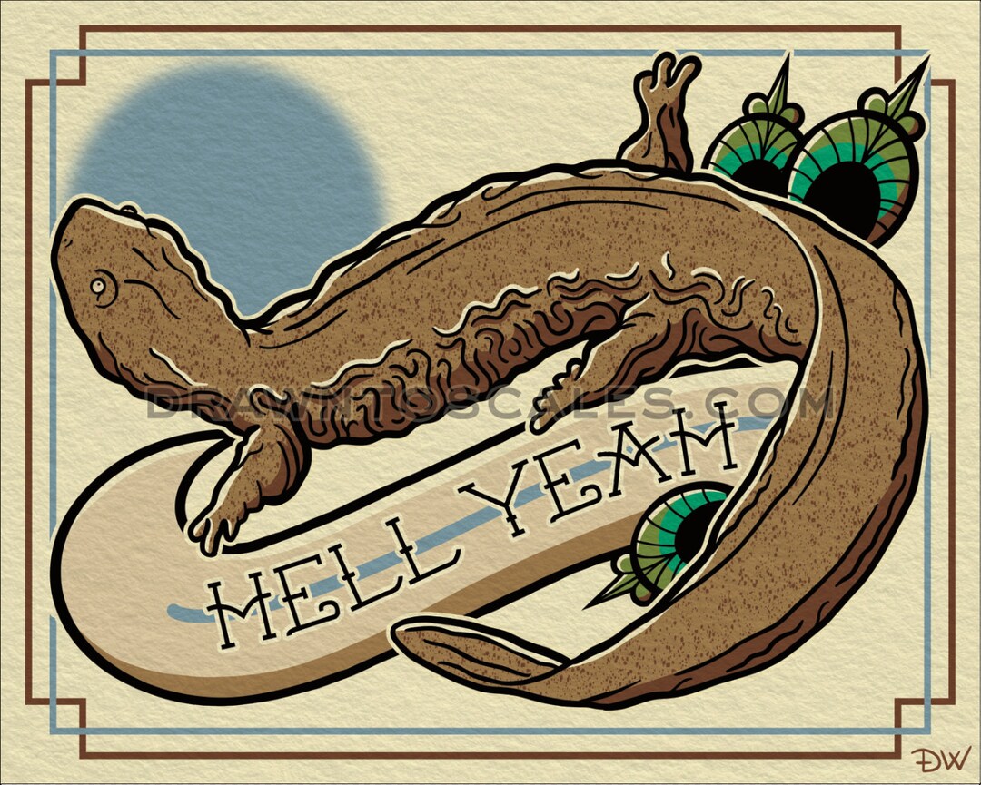 Hell Yeah Hellbender (8x10 Print), FREE SHIPPING - Etsy