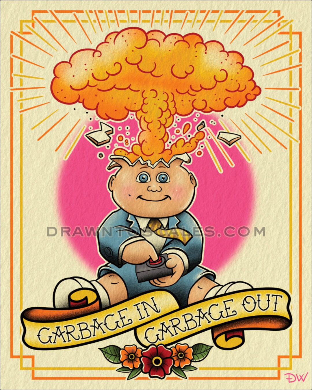Garbage In, Garbage Out, Garbage Pail Kid Fan Art (8x10 Print), FREE ...