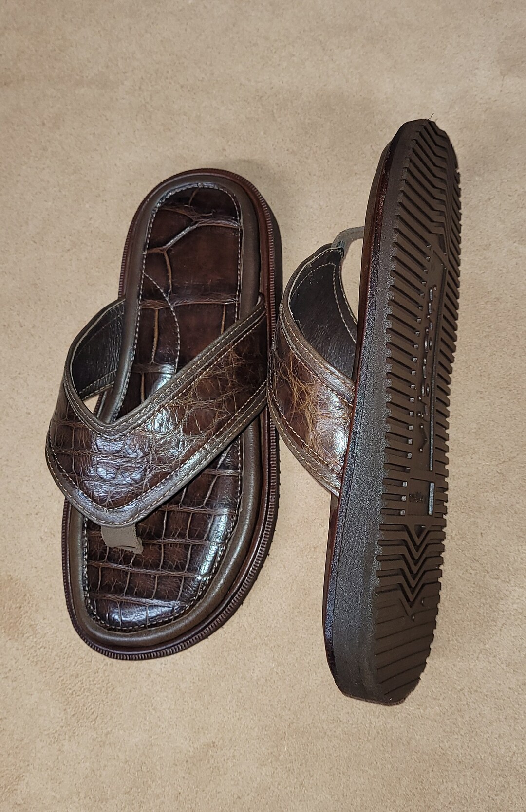Alligator Leather Sandals: Padded Insole, Lightweight Sole - Etsy