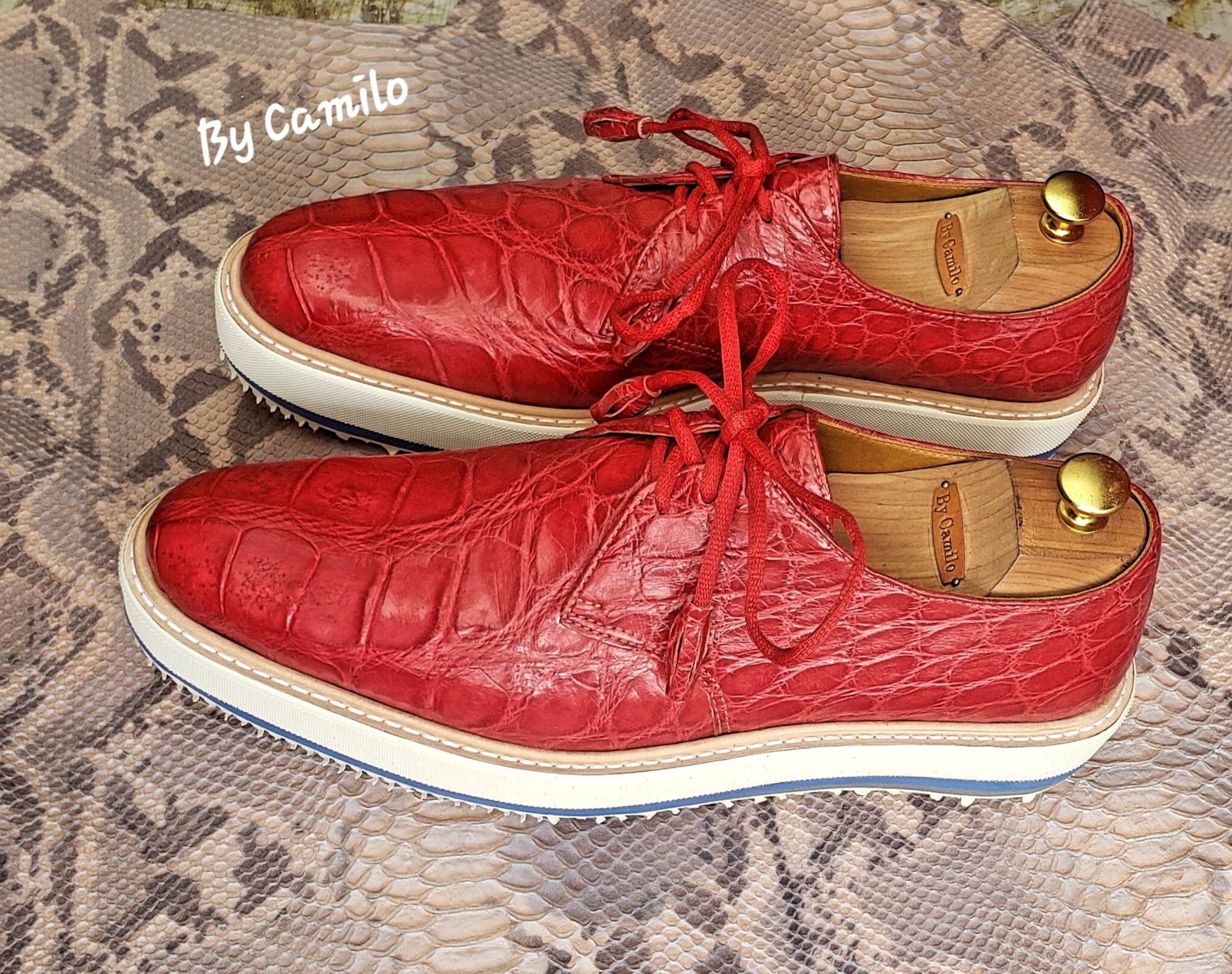 Sneakers Casual Shoes Exotic Leather Alligator Lizard - Etsy