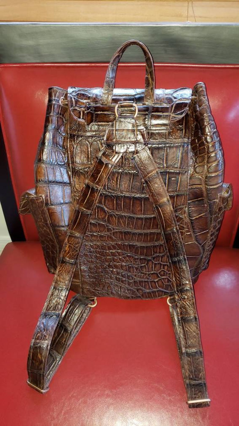 Genuine Alligator Leather Backpack - Etsy