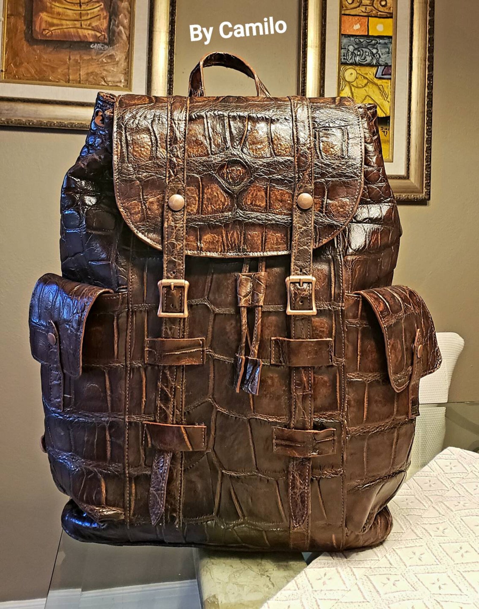 Genuine Alligator Leather Backpack - Etsy