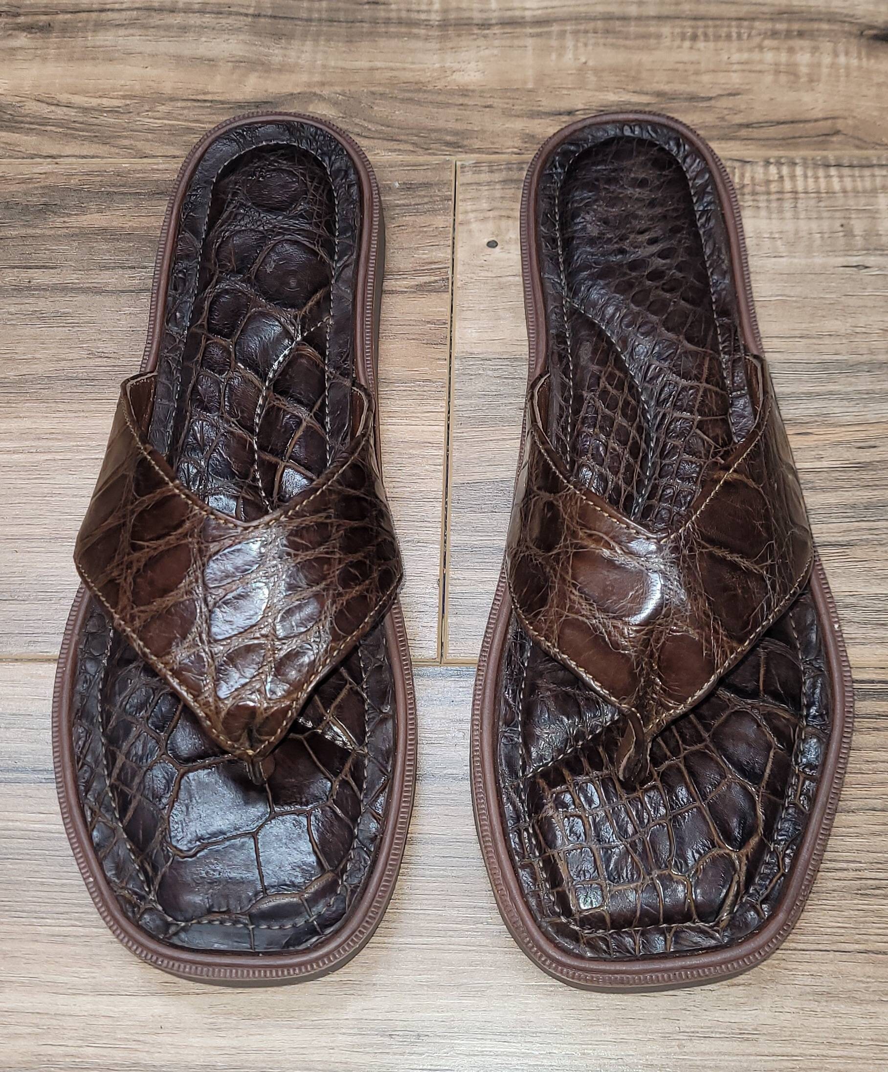 Sandals Made With Genuine Exotic American Alligator Leather, Soft ...