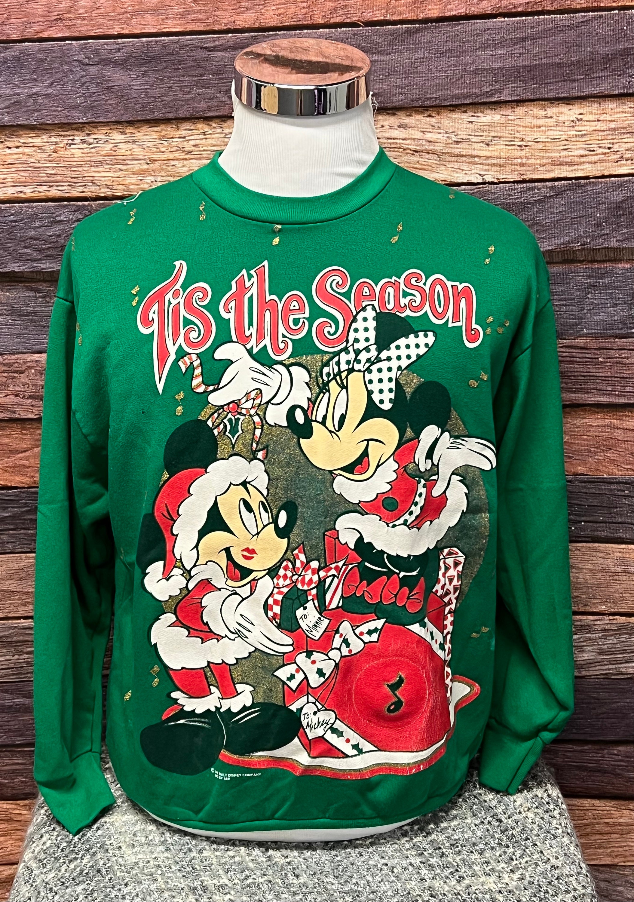 Vintage Mickey Mouse And Minnie Mouse Tis The Season 1980s Etsy