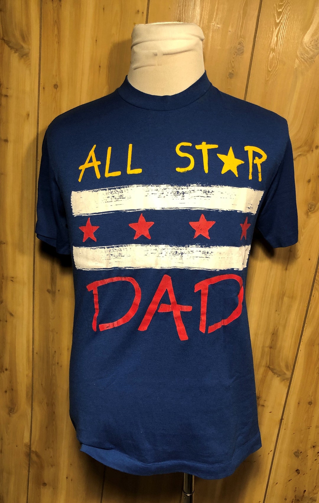 Vintage All Star Dad 1980s Blue Tshirt Vintage 80s Fathers Day Tee 80s ...