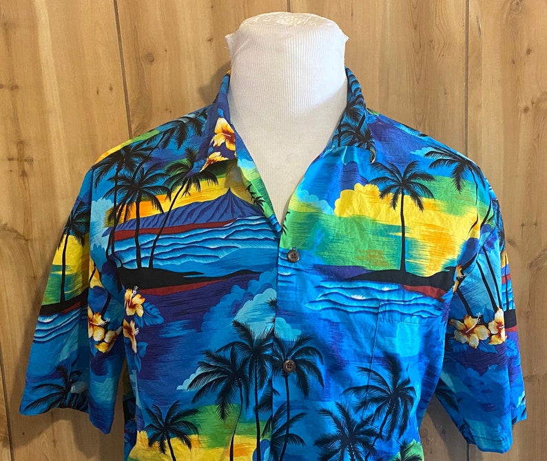 Vintage Aloha Republic Hawaiian Shirt Men Tropical Flowers Shirt ...
