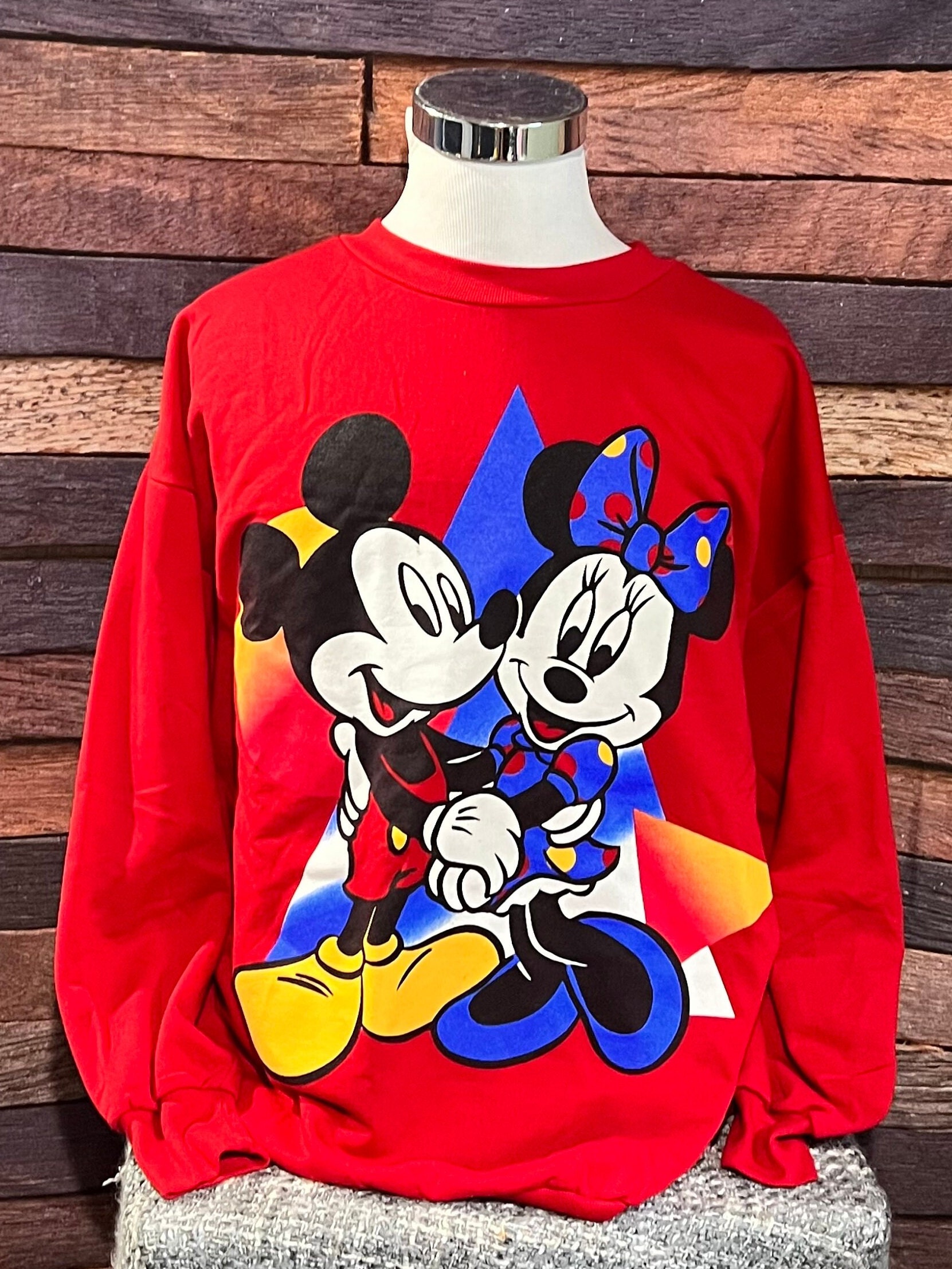 Mickey Mouse and Minnie Mouse Red Cartoon Vintage Crewneck - Etsy