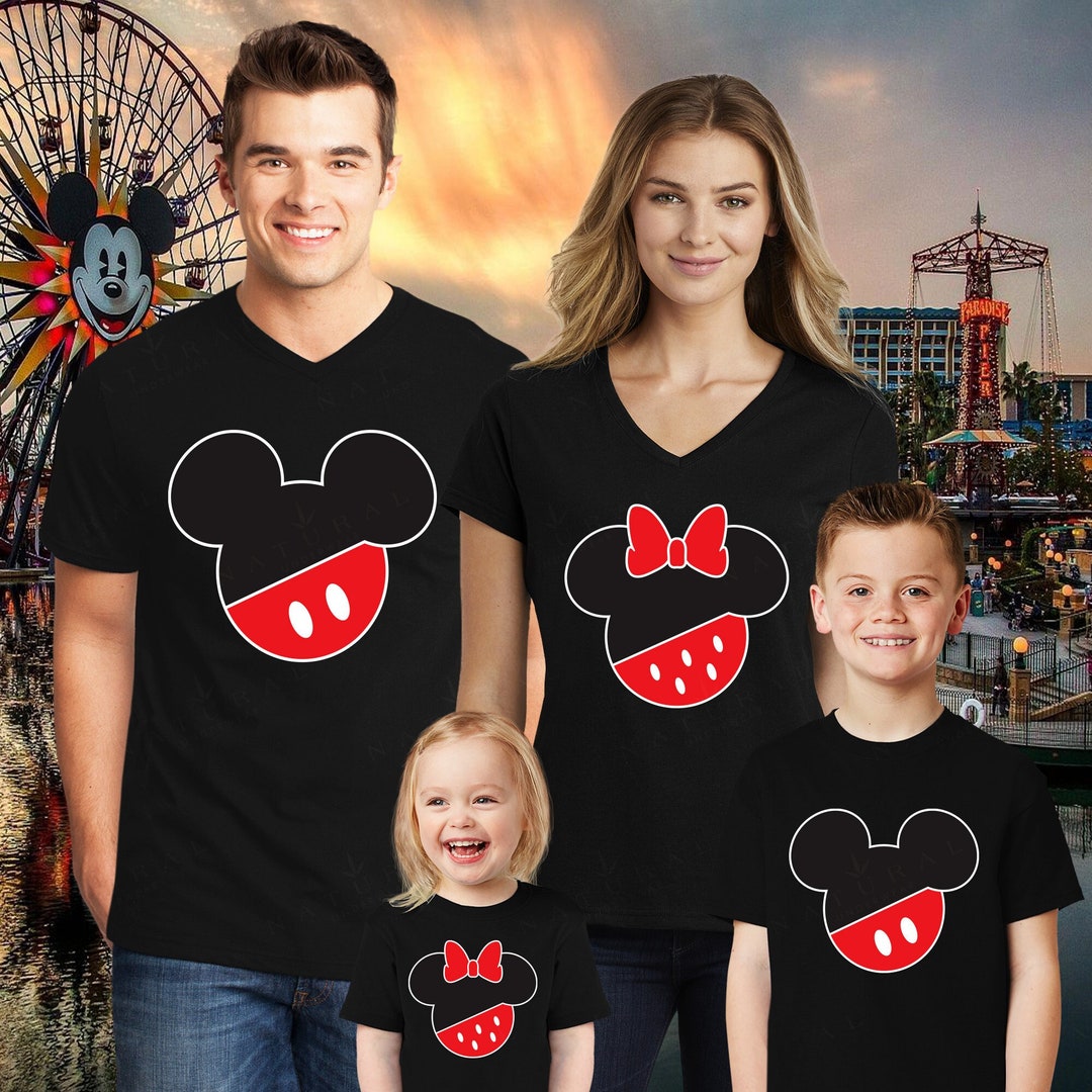 Matching Disney V-neck Minnie Mouse Mickey Mouse Shirts for Adults Men ...