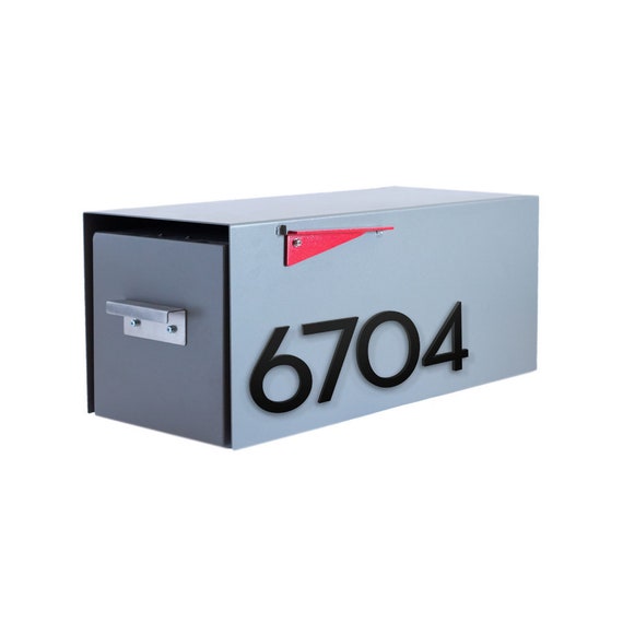 Gray Malone Mailbox Post Mounted Mid-century Powder Coated - Etsy