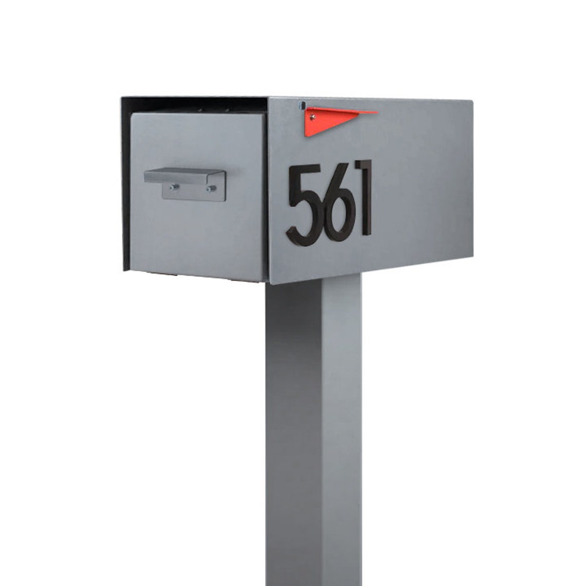 Gray Malone Mailbox Post Mounted- Mid-century- Powder Coated- Custom ...