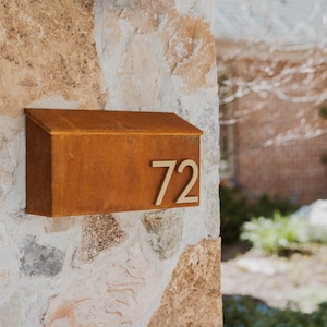 Corten Steel Modern & Contemporary Mailbox- Mid-century-custom Mailbox ...