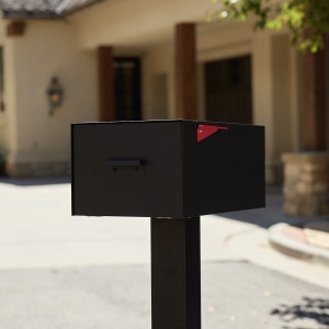 Large Black Malone Mailbox Post Mounted- Mid-century- Powder Coated ...