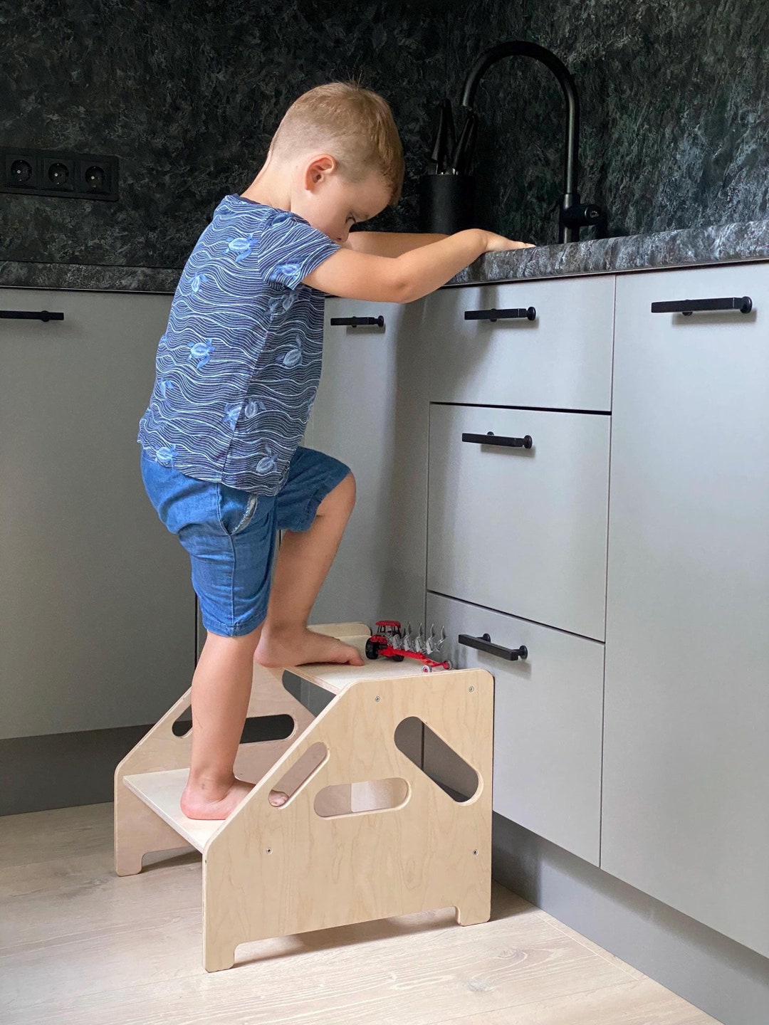 Wood Step Stool, Children's Step Stool, Montessori Furniture, Perfect ...