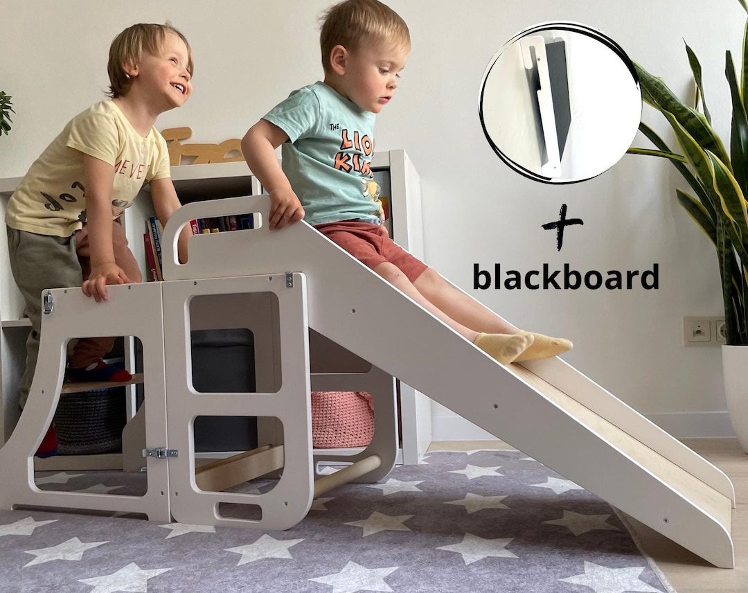 3-in-1 Kids Learning Step Stool.kitchen Tower With Slide.wooden Toddler ...