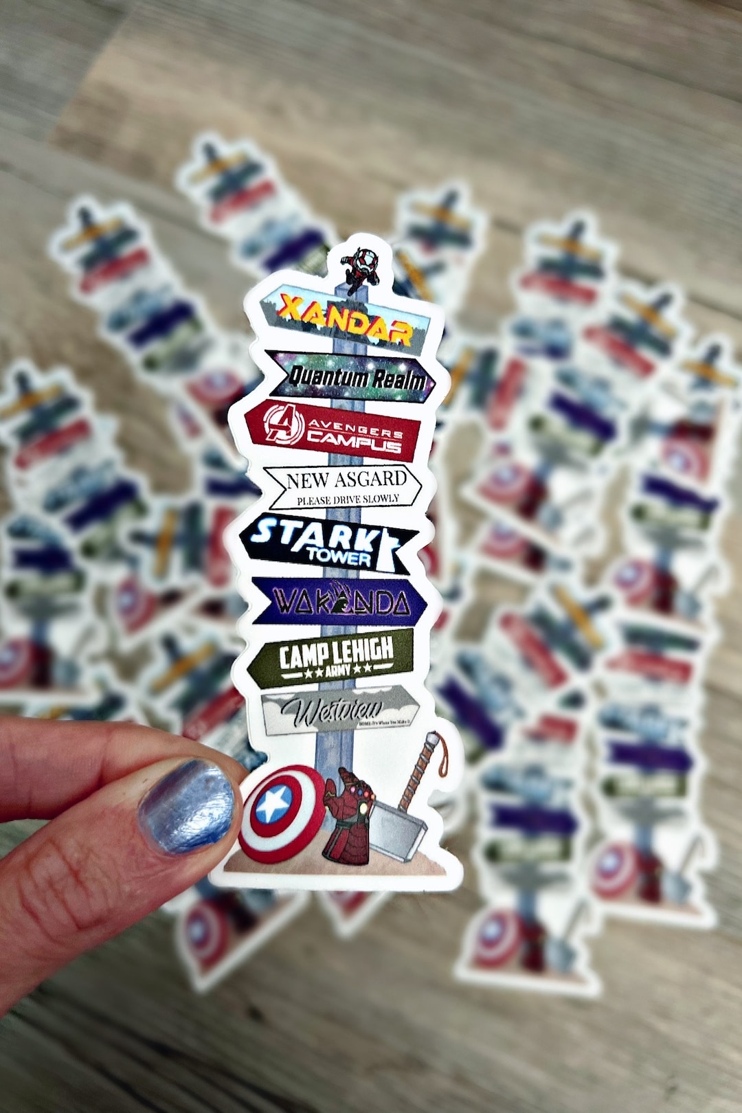 Marvel Locations Directional Signs Die Cut Sticker- Waterproof ...