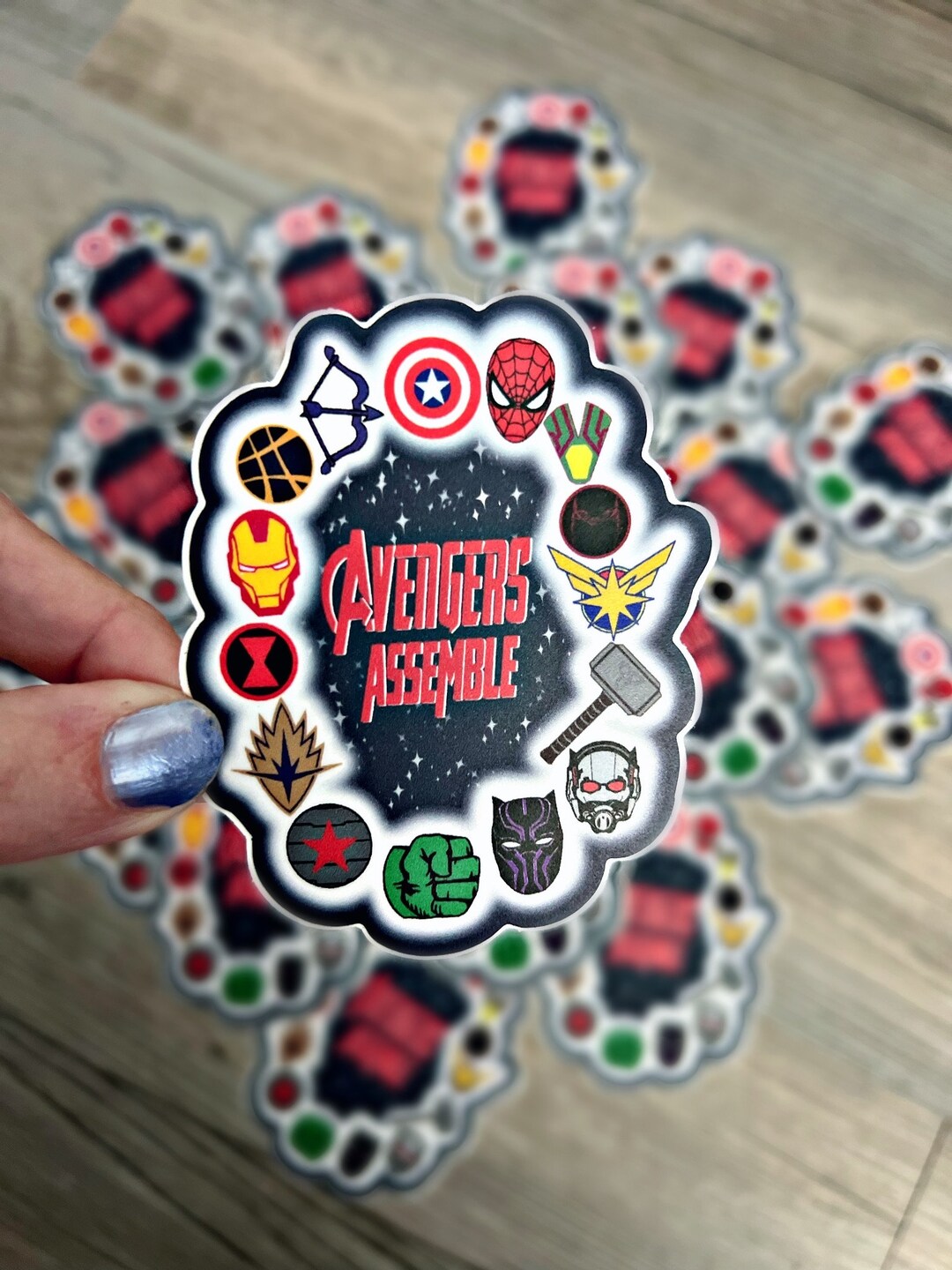 Avengers Assemble Die Cut Stickers Waterproof & Weatherproof Marvel ...